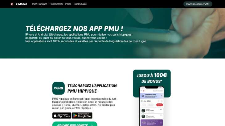 App PMU : Téléchargement, fonctionnalités & bonus en 2024